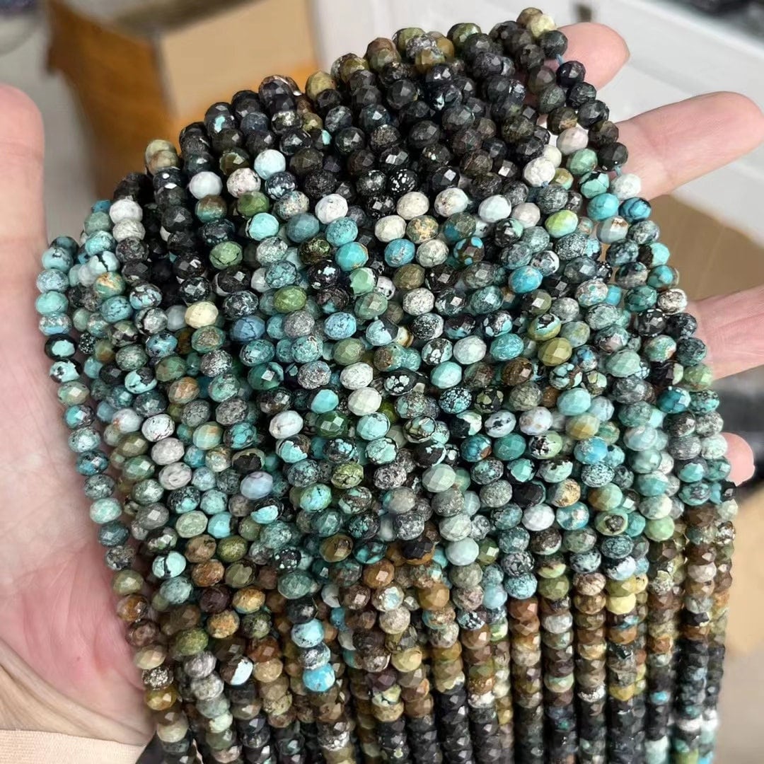 1 Full Strand Genuine Natural Micro Rondelle Faceted Gradient Color ...