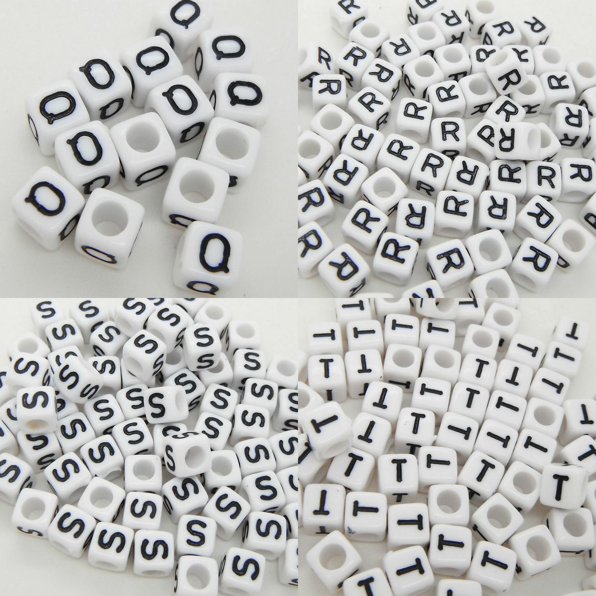 50pcs A-Z Separate Pick Letter Loose Cube Square Spacer White - Etsy