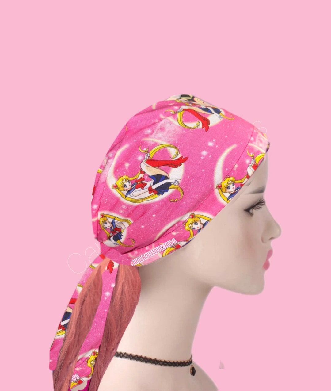 Cotton Scrub Cap, Anime Scrub Cap, Sailor Girl Pixie Tie Back Scrub Cap ...