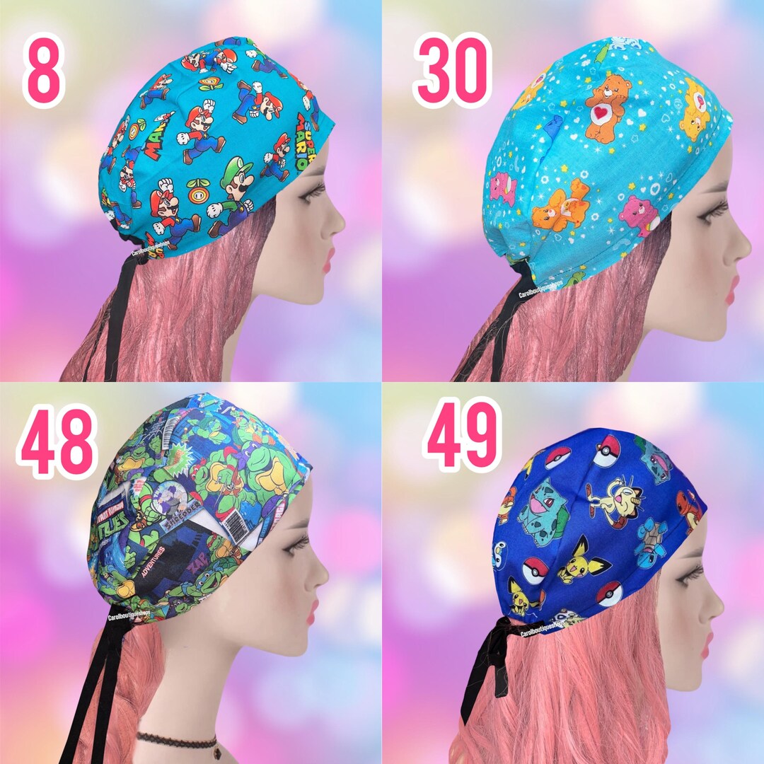 Unisex Scrub Cap, Spiderman Cap, Rick and Morty Scrub Cap, Cloud Nrt ...