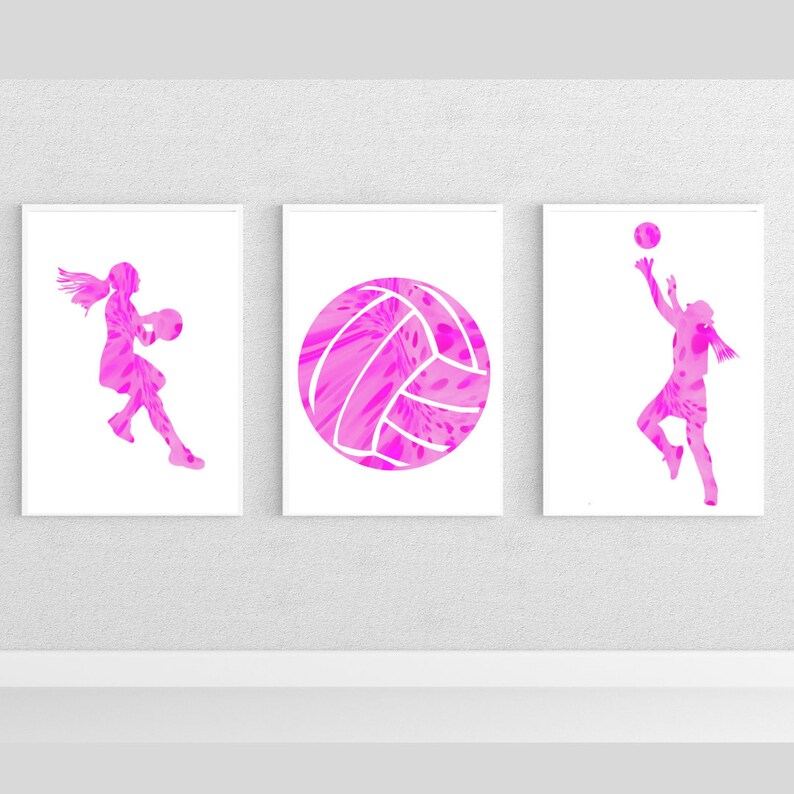 Netball Watercolor Art Prints - Set of 3, Girls Room Decor - Etsy