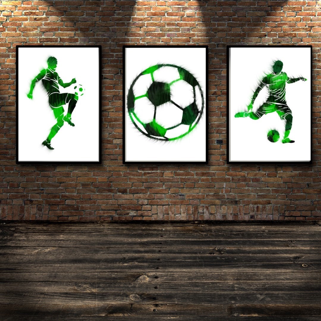 Football Poster - Football Print - Football Wall Art - Set of 3 - A2 ...