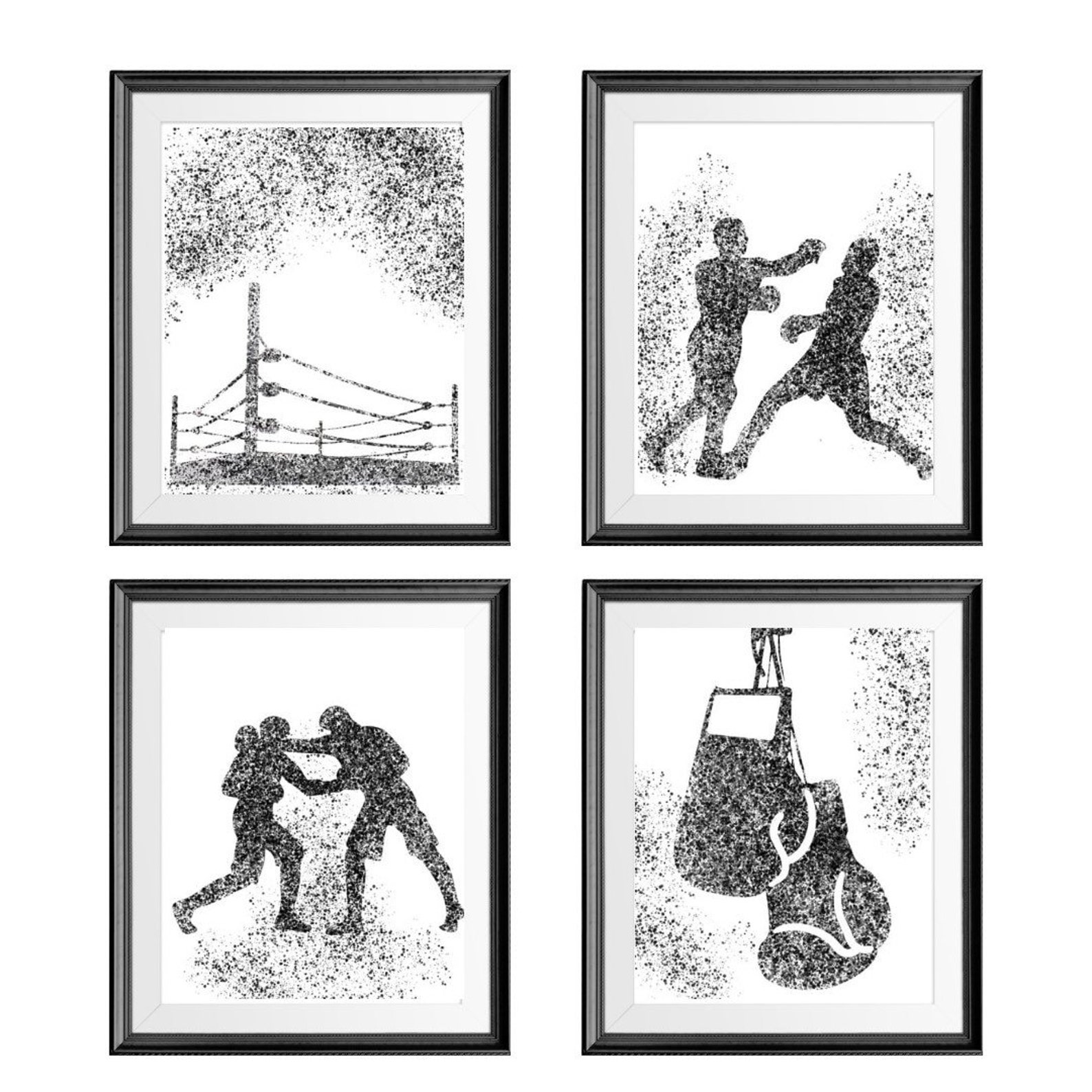 Set of 4. Personalised Boxing prints. Boxing wall art. Boxing | Etsy