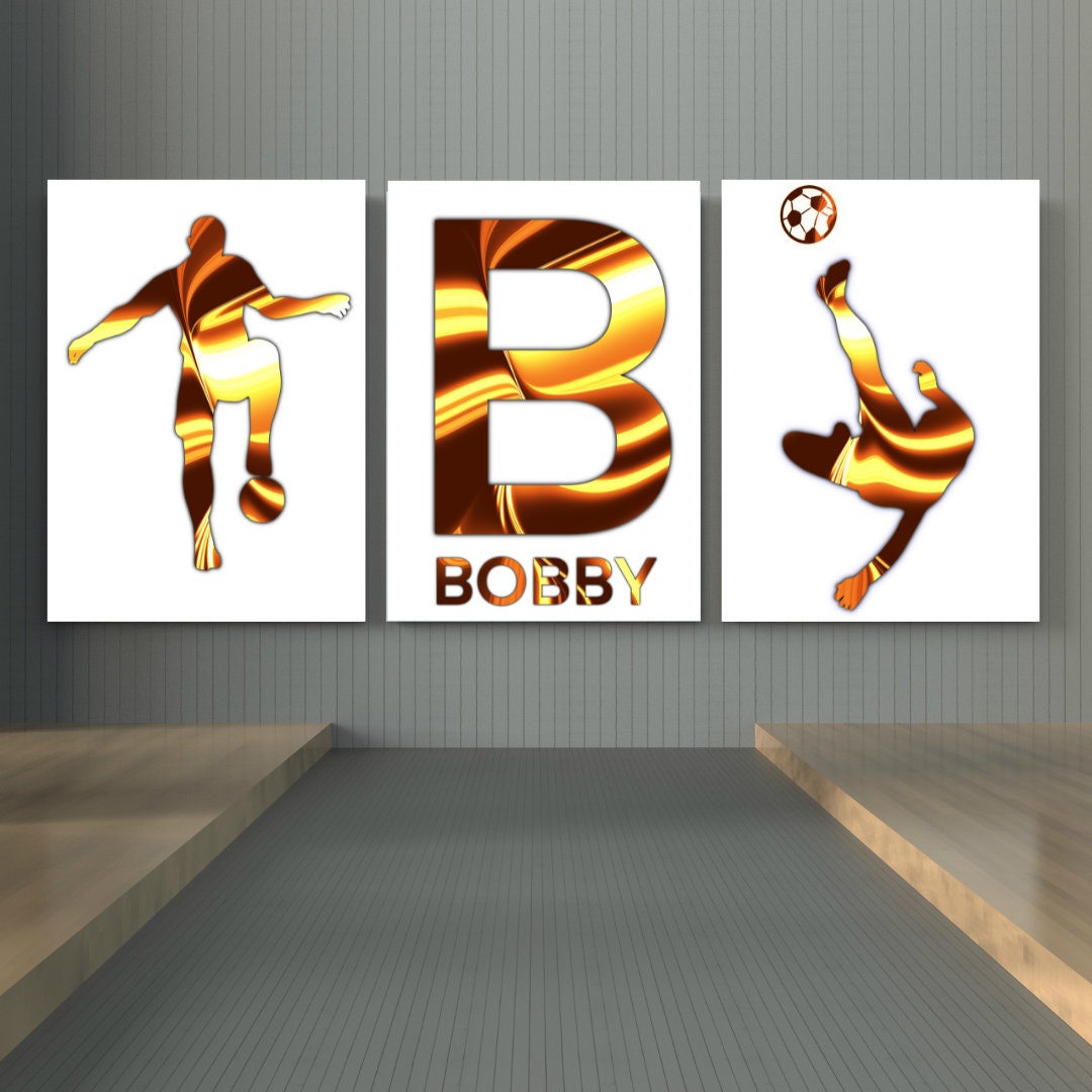 Personalized Football Poster Set | Custom Name Print - Etsy