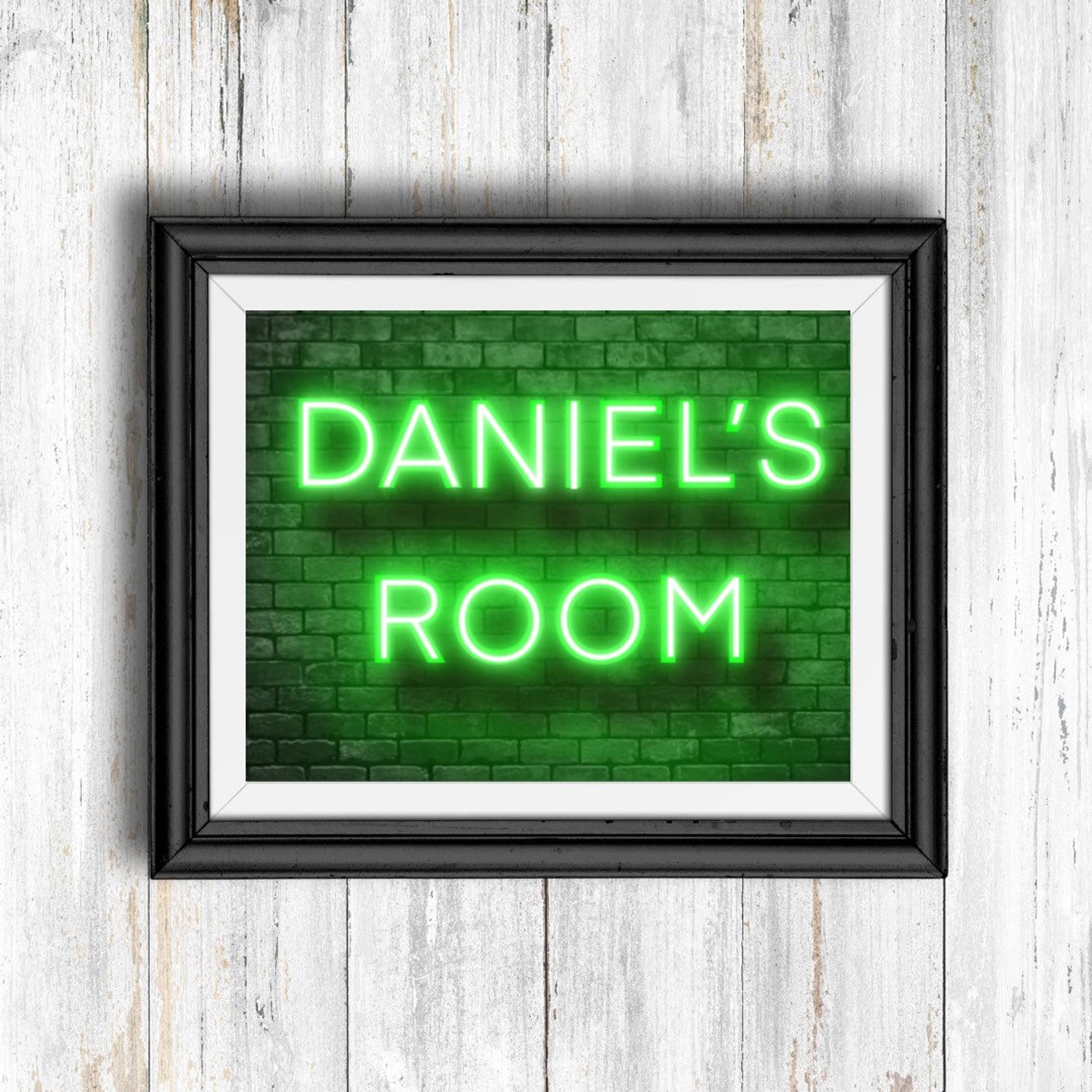 Personalised neon print. Neon effect print. Neon wall art. | Etsy