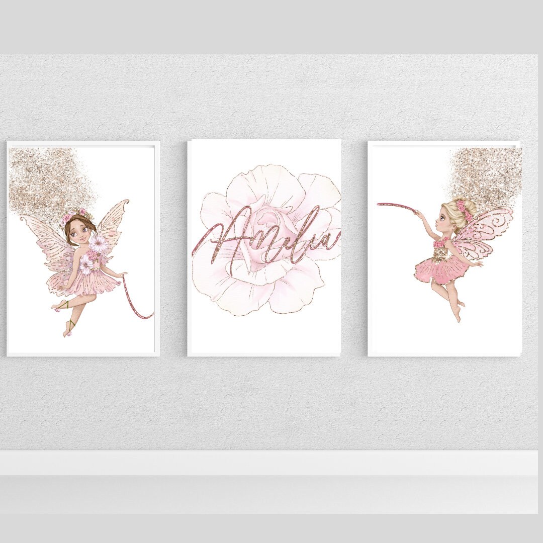 Personalized Fairy Prints Set | Girls Bedroom Decor - Etsy