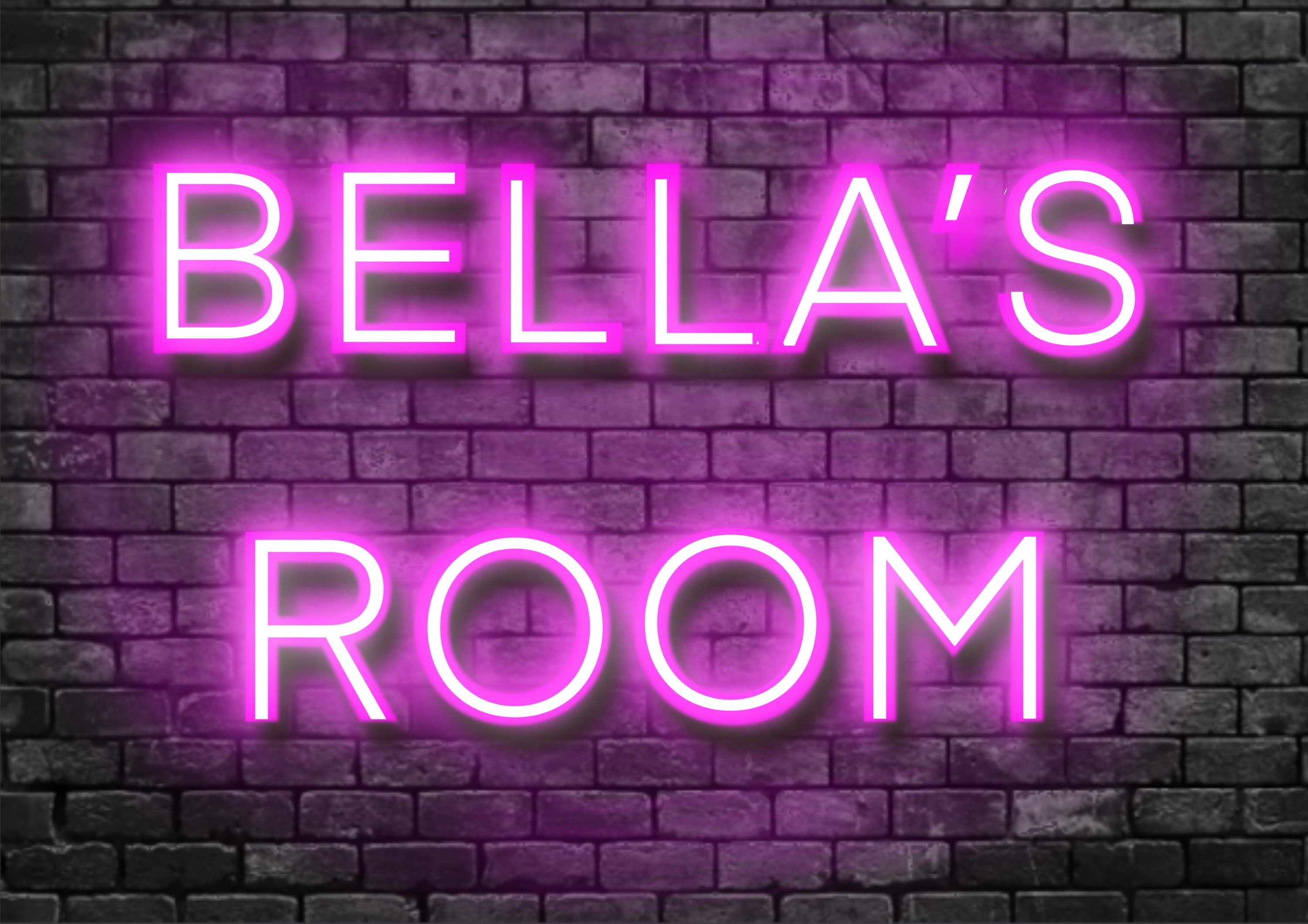 Personalised neon print. Neon effect print. Neon wall art. | Etsy