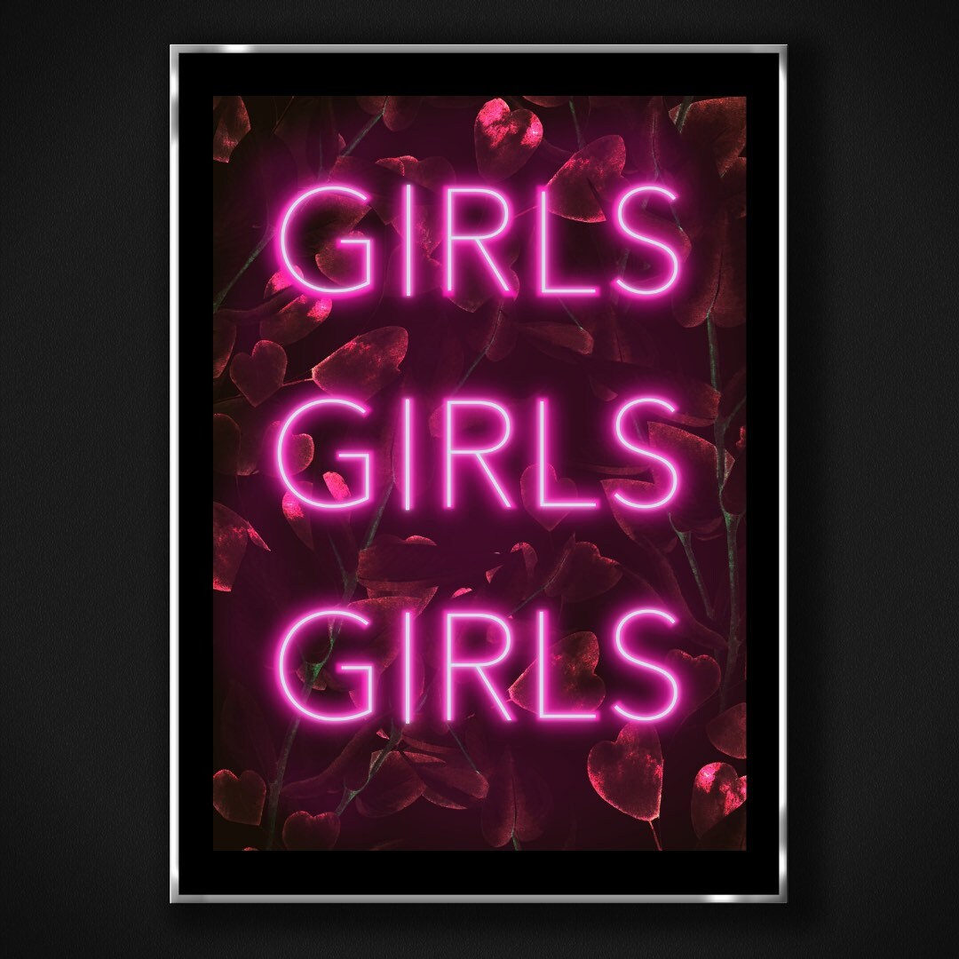Neon Print. Neon Effect Print. Neon Wall Art.neon Print. Neon Sign ...