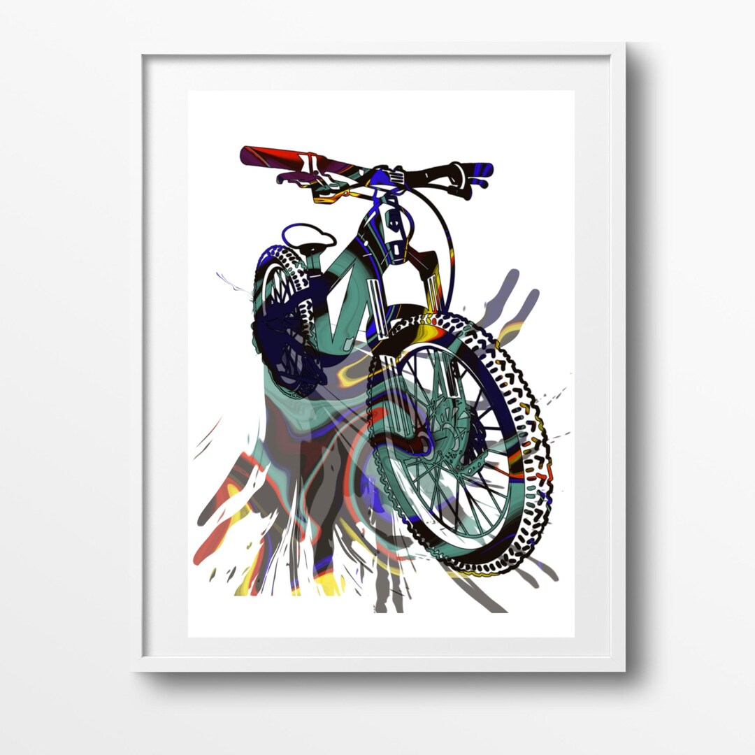 Biker Prints Set | Abstract Bike Art, Boys Bedroom Decor - Etsy Australia
