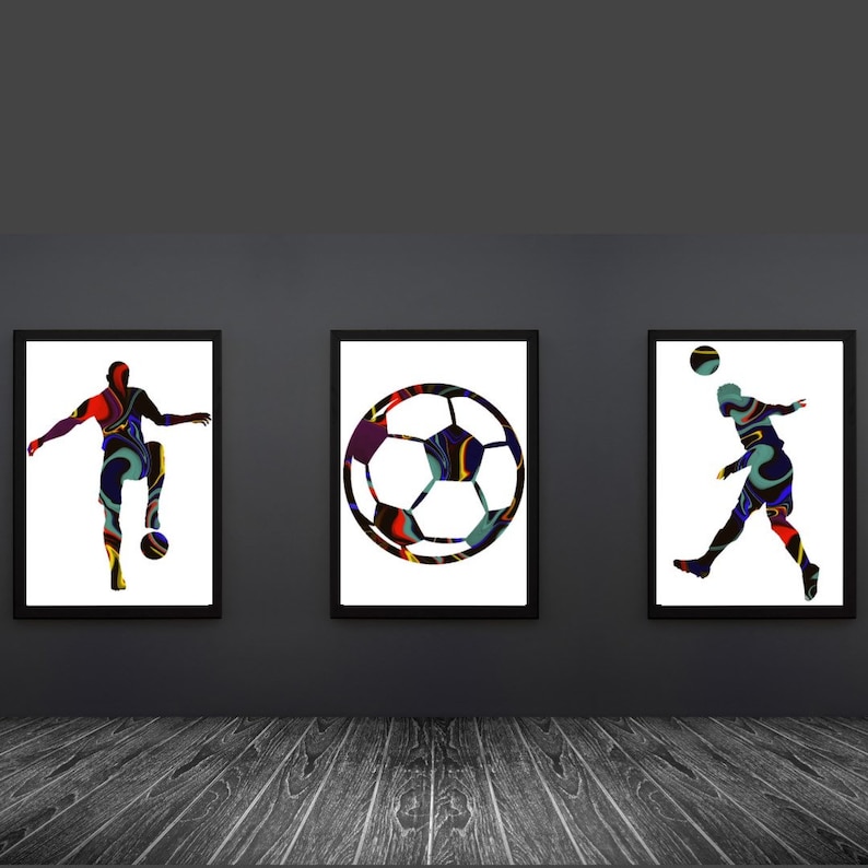 Set of Three. Football Decor. Football Prints. Boys Sports Decor ...