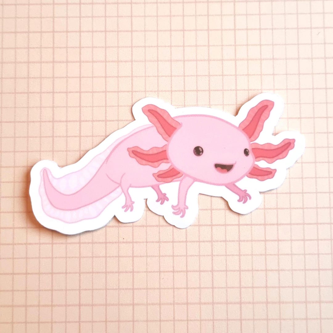 Axolotl Vinyl Sticker, 2.5" UV Waterproof Decal | Ionzy's Studio - Etsy