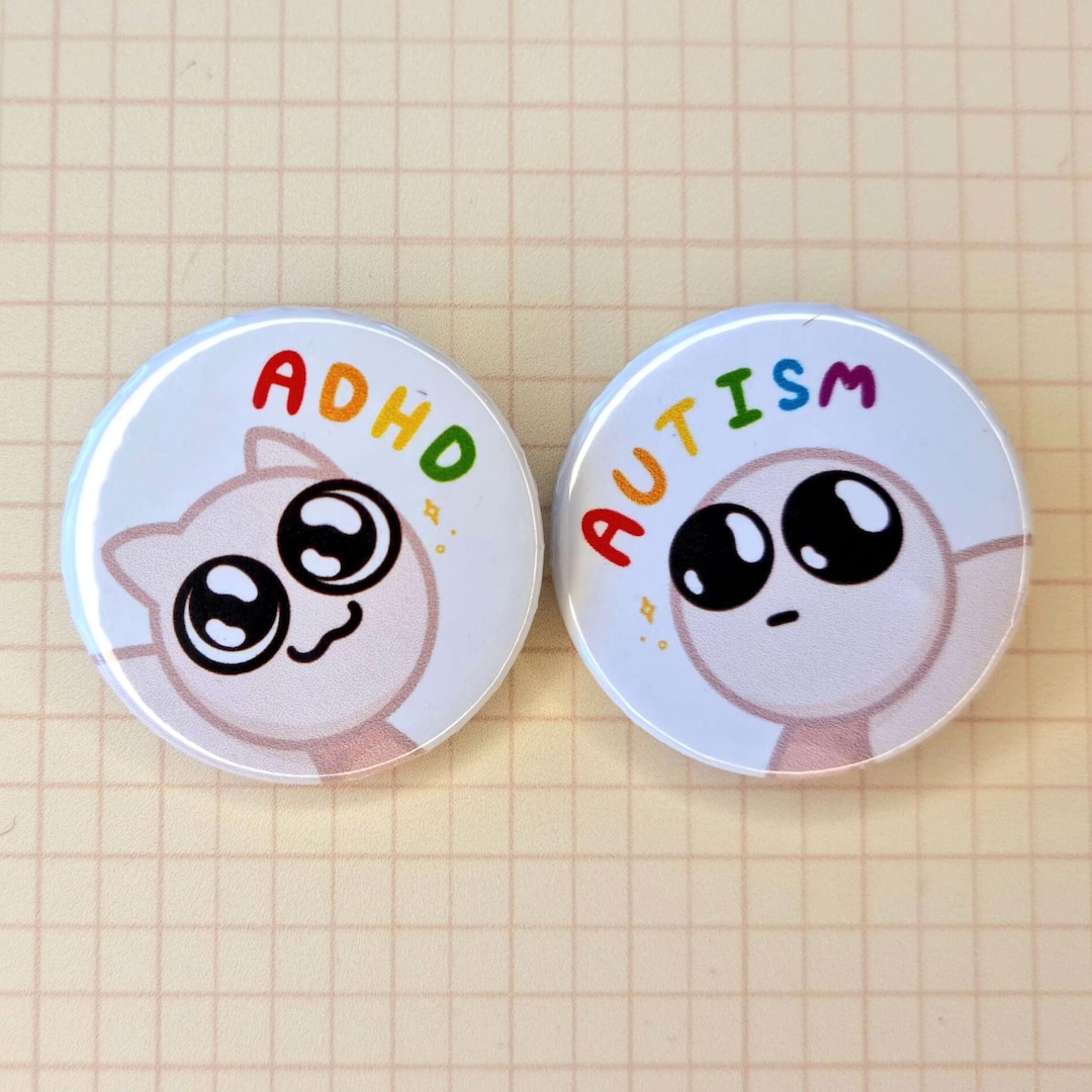 Autism & ADHD Button Badges | Ionzy's Studio - Etsy