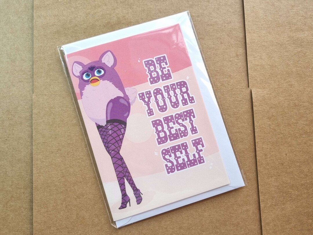Motivational Furby Long Legs A6 Greeting Card Ionzy's - Etsy