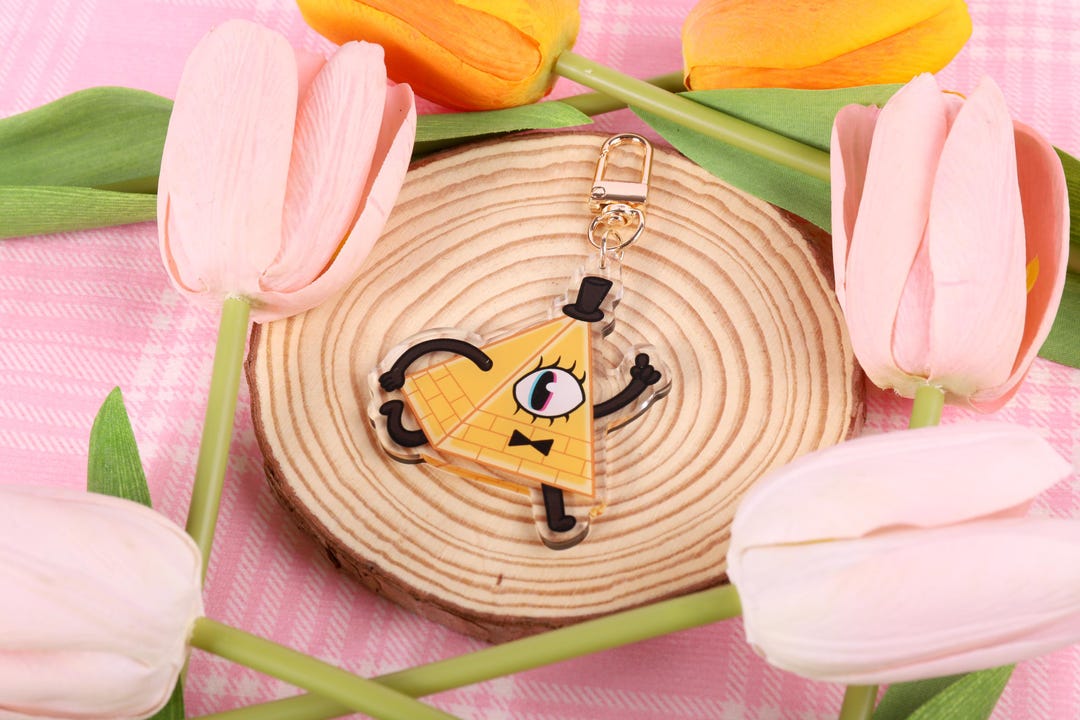 B1ll C1ph3r, Gravity Falls INSPIRED, 2.5" Clear Acrylic Double Sided Keychain | Ionzy's Studio ...