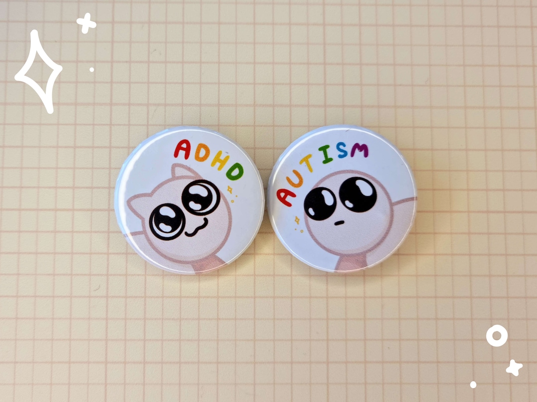 Autism & ADHD Button Badges | Ionzy's Studio - Etsy
