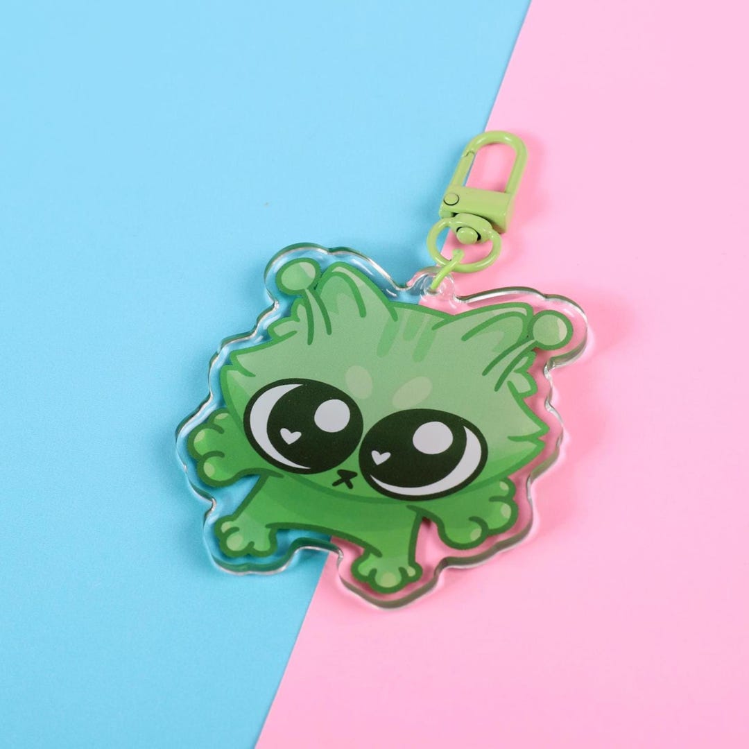 Alien Glorp Cat Meme, 2.5" Epoxy Domed Clear Acrylic Double Sided ...