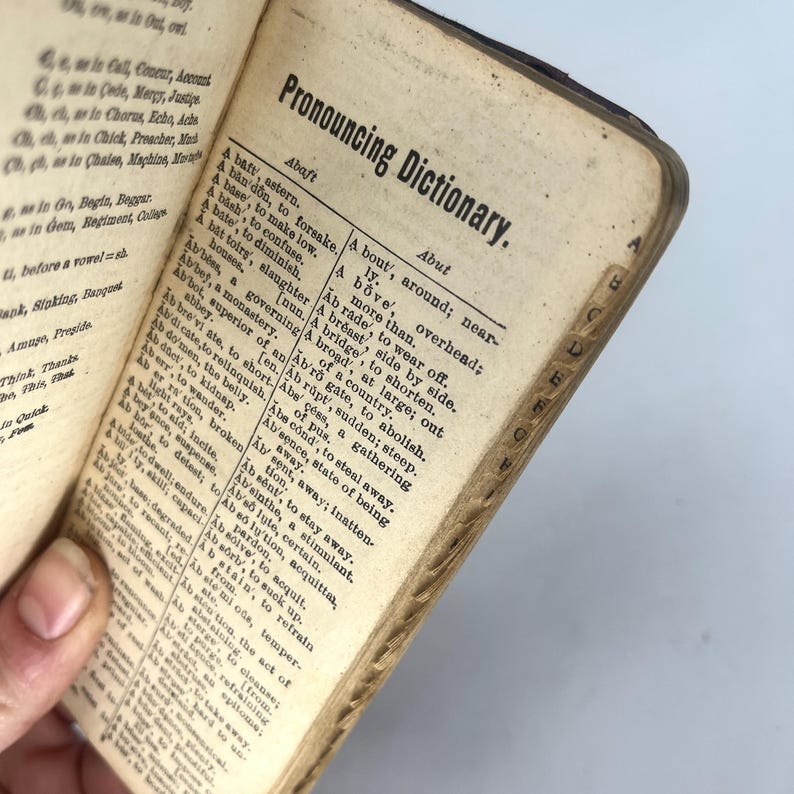 Antique American Dictionary & Vest Pocket Library, 1911 Leather Travel ...