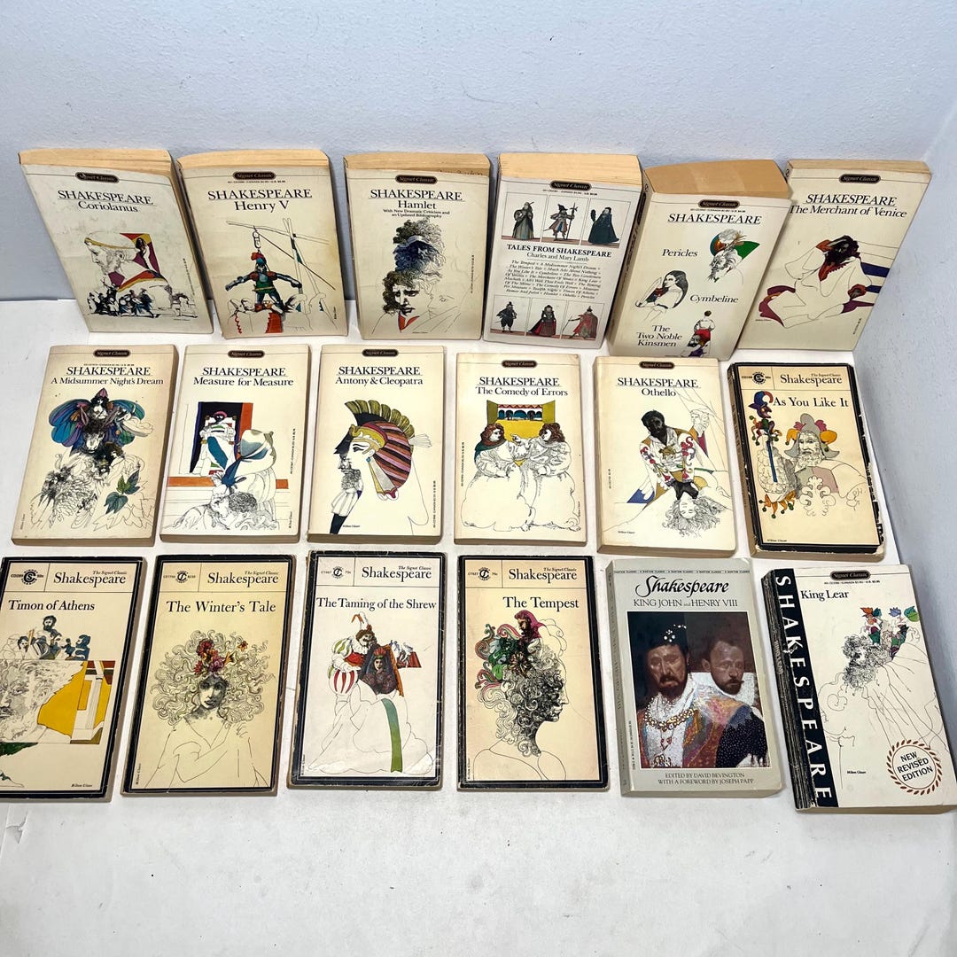 William Shakespeare Lot of 18 Vintage Signet Classics Books, 1960s ...