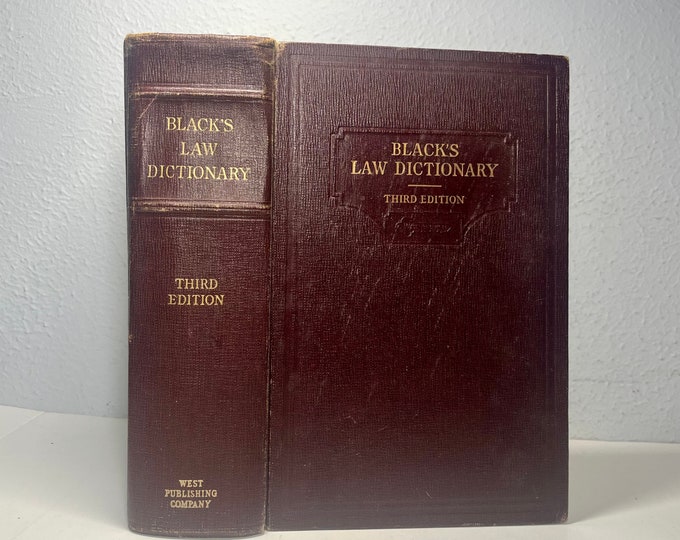Black’s Law Dictionary Third Edition by Henry Campbell Black, 1933 ...