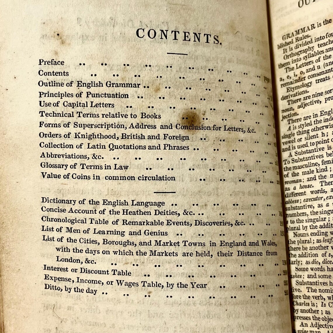 1827 Johnson’s Royal Pearl Dictionary of the English Language, Antique ...