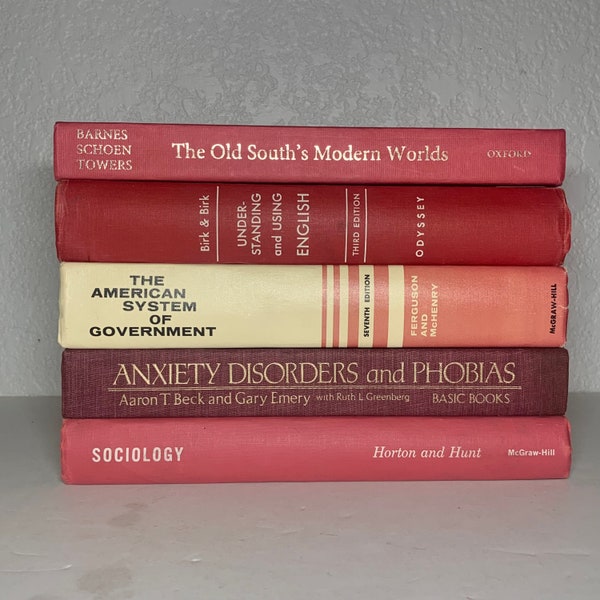 Vintage Book Stack Red - Etsy