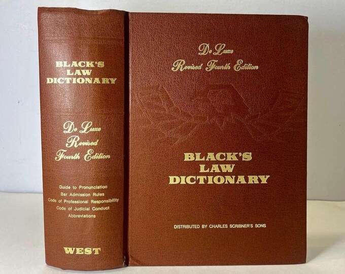 1968 Black's Law Dictionary Deluxe Fourth Edition: Legal Reference Book ...