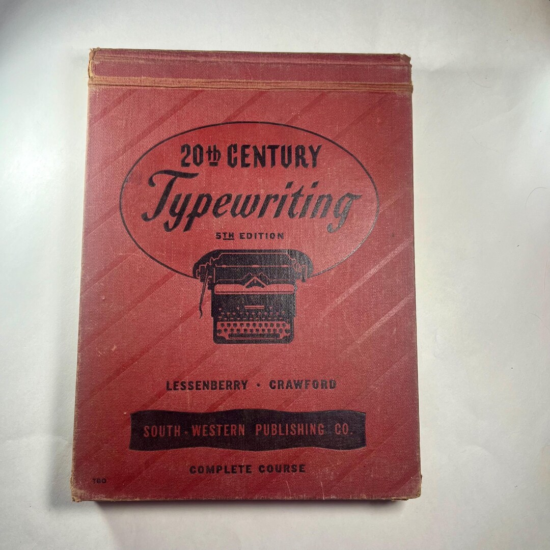 20th Century Typewriting Schoolbook, 1947, Illustrated Vintage Typing ...