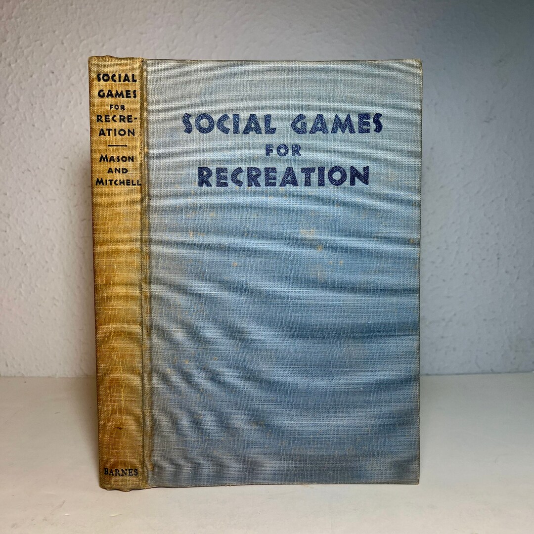 1949 Social Games for Recreation: Vintage Illustrated Hardcover Book - Etsy
