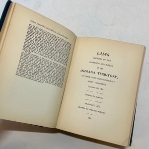 Laws of Indiana Territory 1801-1809, From the Collections of the ...