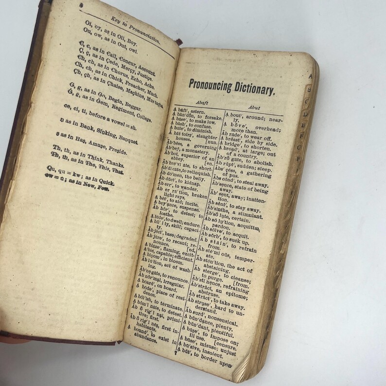 Antique American Dictionary & Vest Pocket Library, 1911 Leather Travel ...