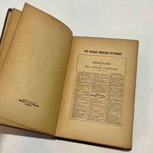 1800s Popular American Dictionary & Informational Reference Book ...