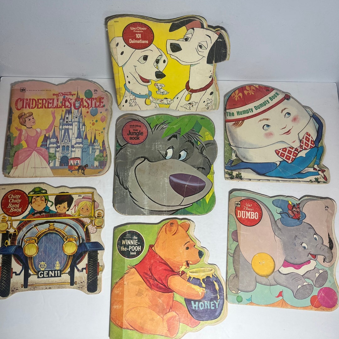 1960s Golden Shape Book Lot of 7 Walt Disney Books for Children & Young ...