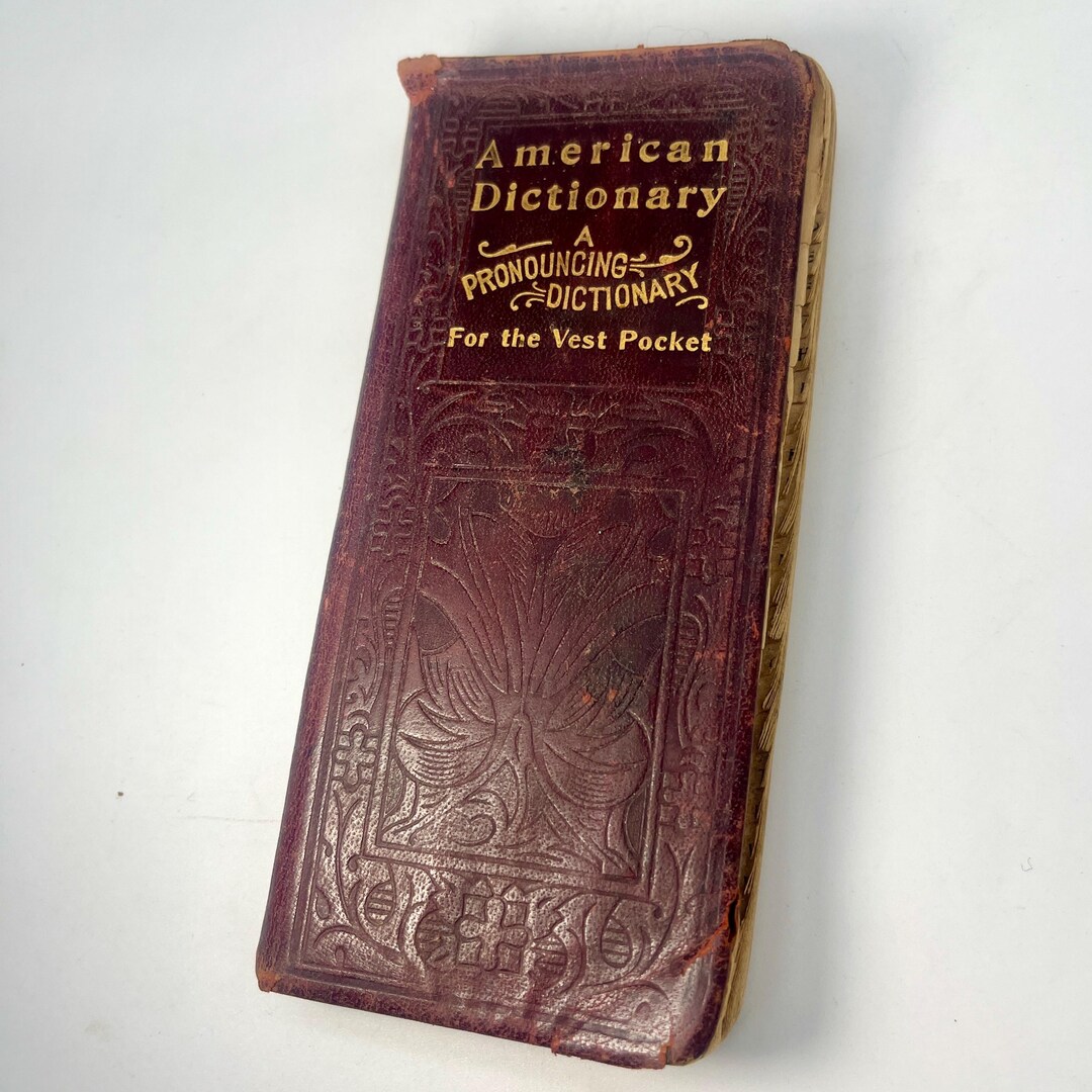 Antique American Dictionary & Vest Pocket Library, 1911 Leather Travel ...