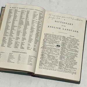 1883 Worcester's New School Dictionary by Joseph Worcester, Leather ...