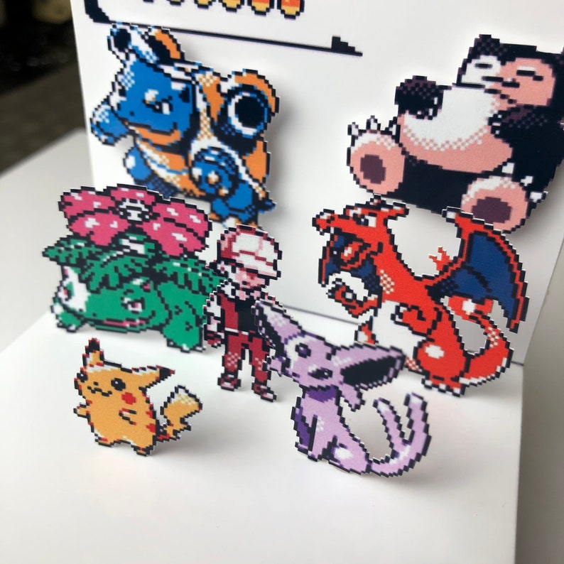 Pokemon Crystal Gameboy Color Trainer Red Battle Scene 3D Cube Handmade ...