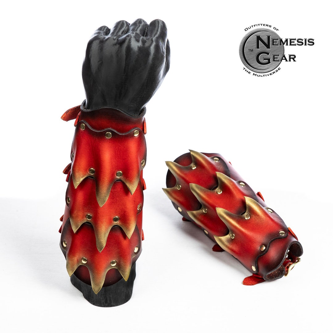 Leather Dragon Forearm Bracers set of 2 - Etsy