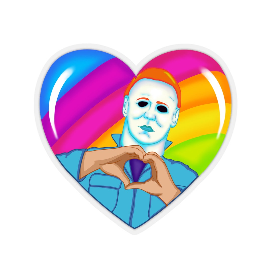 Michael Myers Heart 3x3 Kiss Cut Stickers Etsy