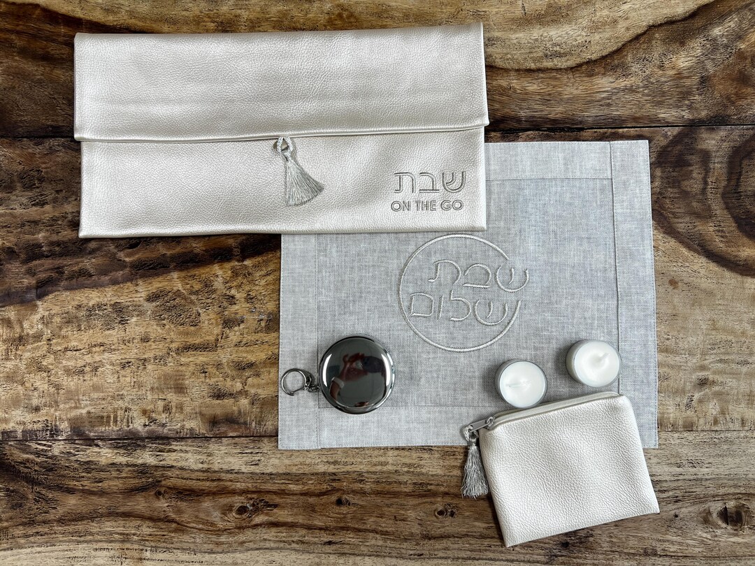 IN STOCK. Shabbat on the Go Set Ivory Leather - Shabbat and Jewish ...