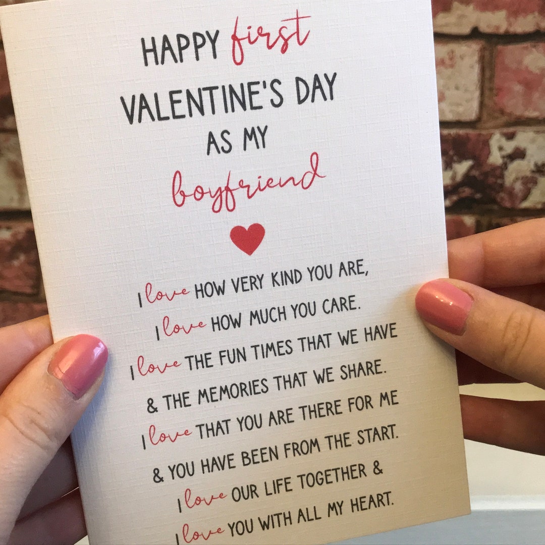 First Valentine's Day as My Boyfriend Card, First Valentine's Day ...