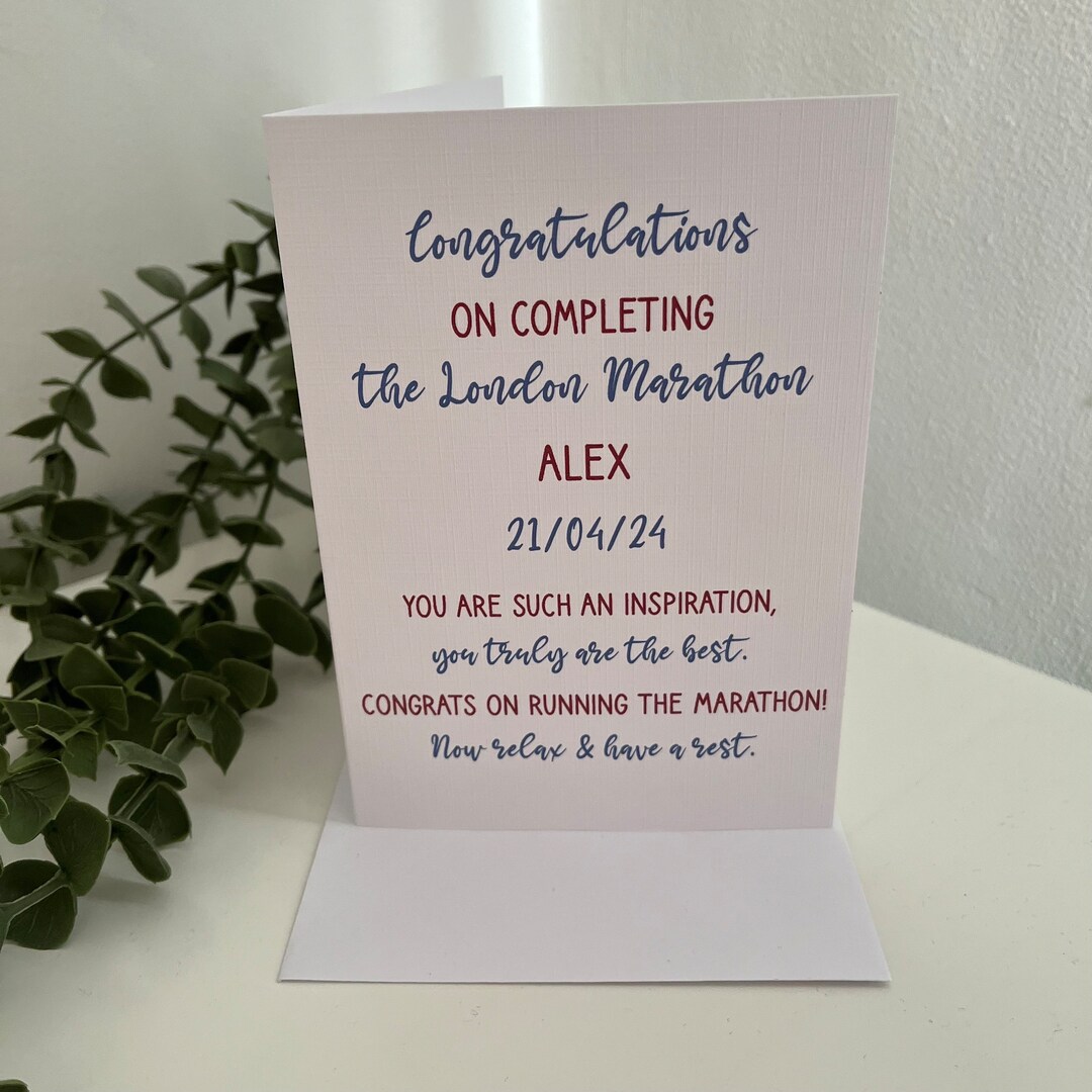 Personalised London Marathon 2024 Card, Congratulations London Marathon ...