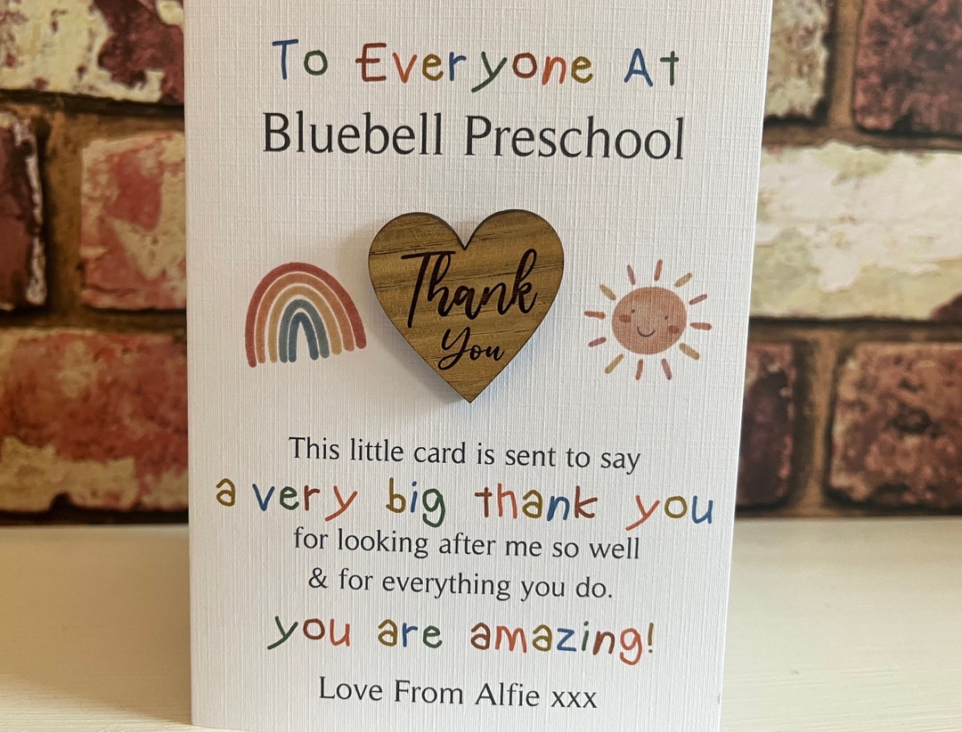 Nursery Thank You Card, Thank You Nursery Card, Preschool Thank You ...