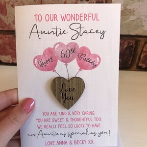 Personalised Aunty/auntie Card, Keepsake Aunty Card, Keepsake Auntie Card B79 Small A6 Keepsake ...