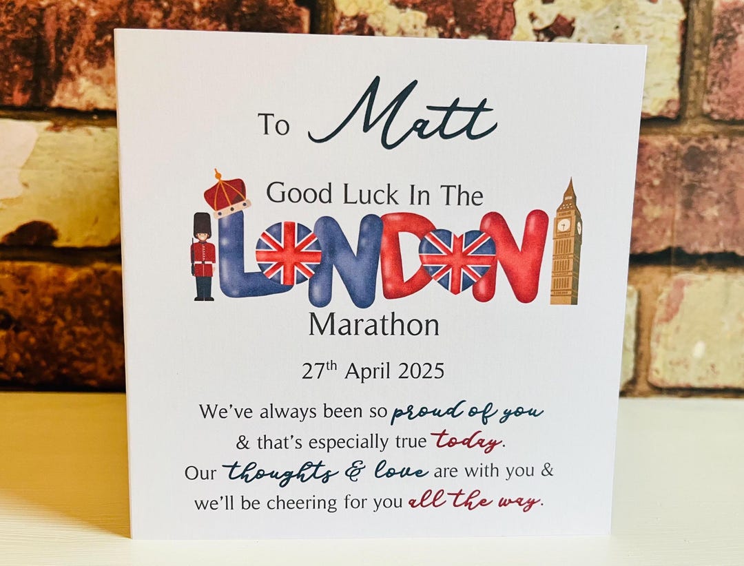 Good Luck in the London Marathon Card, Personalised Marathon Good Luck ...