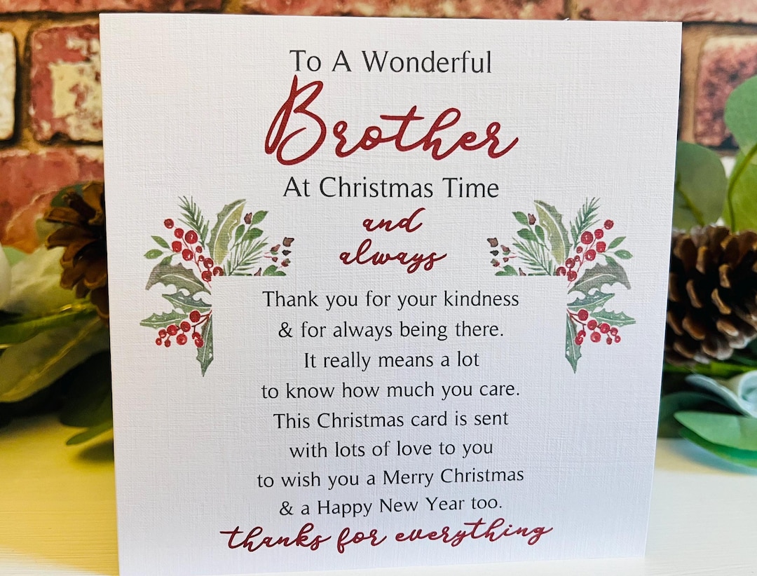 Brother Christmas Card, Personalised Brother Christmas Card, Brother ...