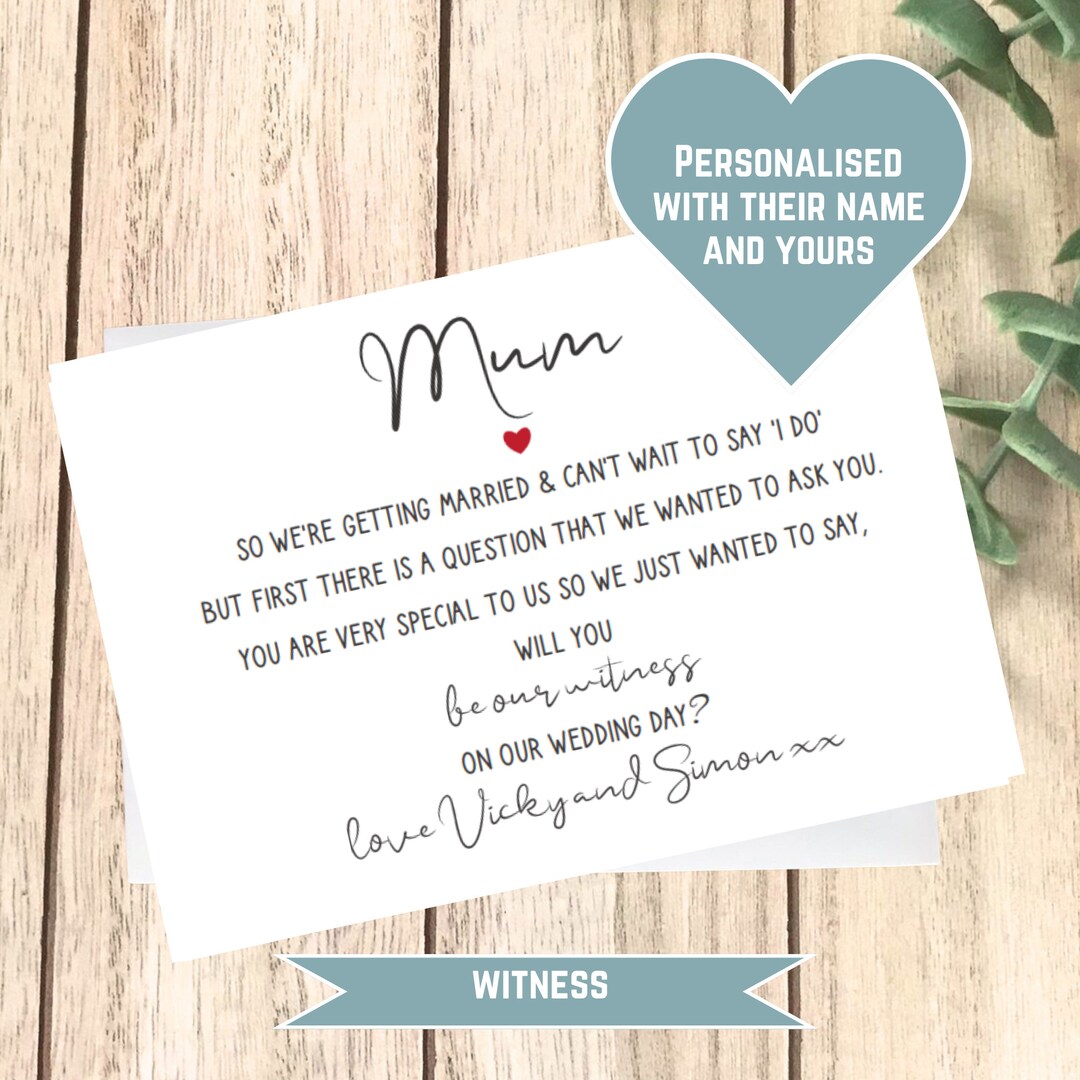 Personalised Will You Be Our Witness Card, Will You Be Our Witness on ...