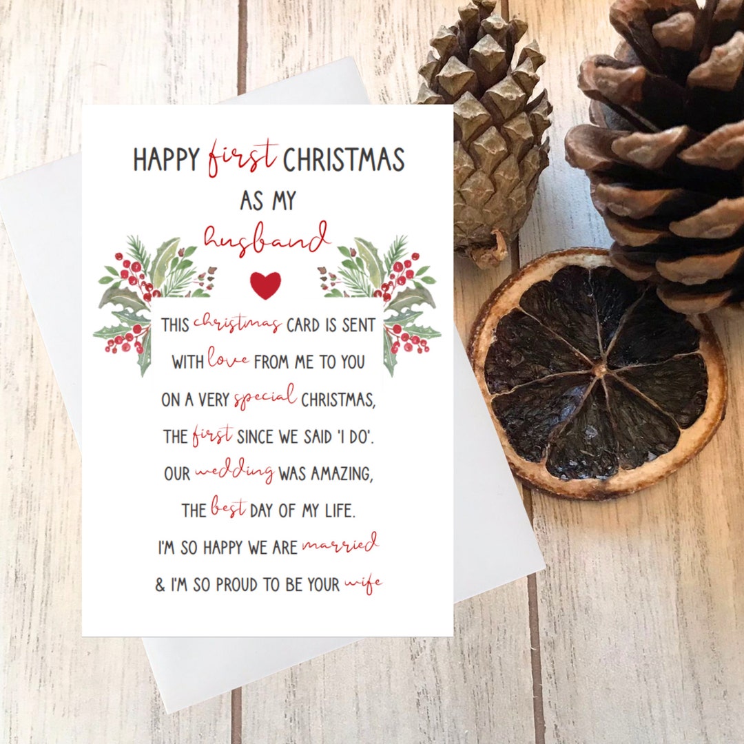 1st Christmas as My Husband Card, Our First Christmas Married Small A6 ...