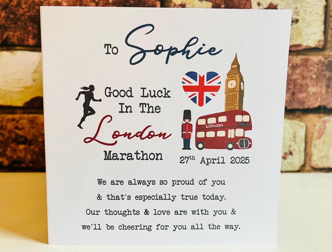 Good Luck in the London Marathon Card, Personalised Marathon Good Luck ...