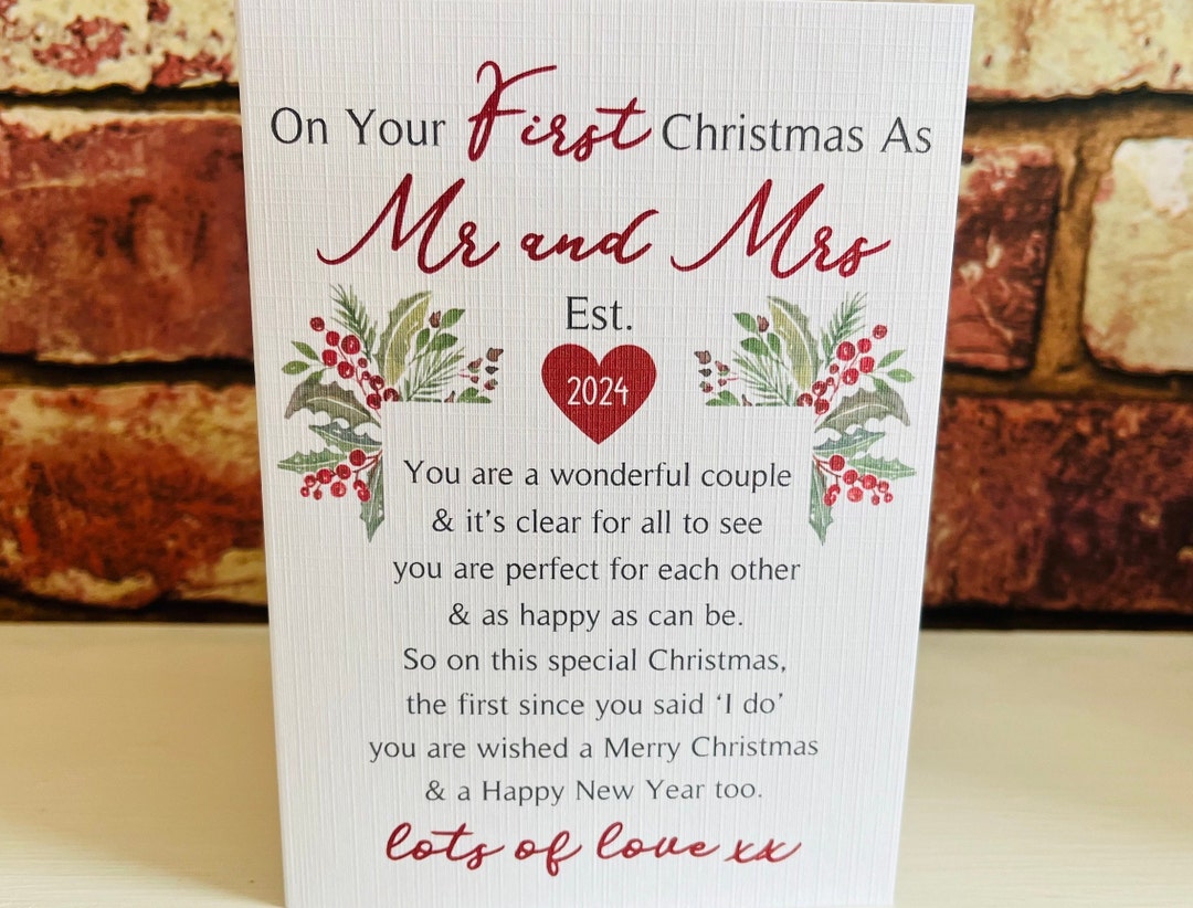 Your First Christmas Married Card 1st Xmas Married Card Personalised ...