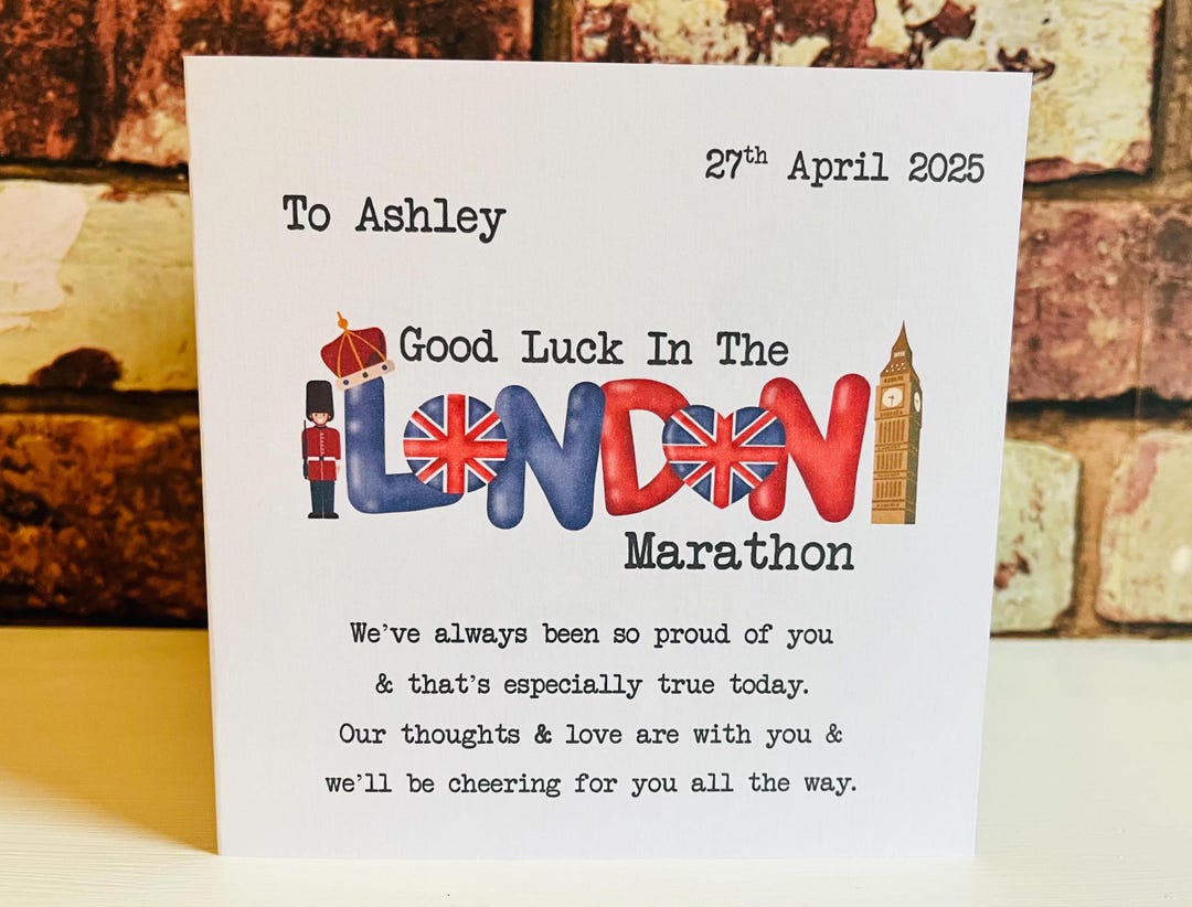 Good Luck in the London Marathon Card, Personalised Marathon Good Luck ...