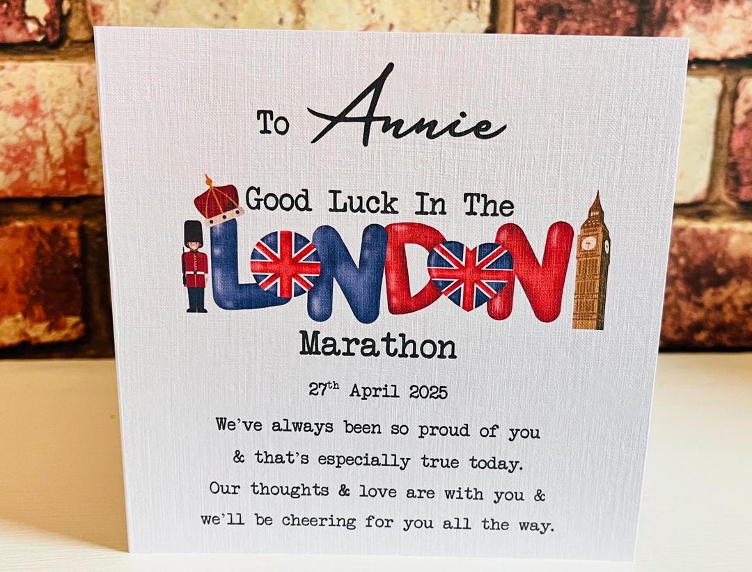 Good Luck in the London Marathon Card, Personalised Marathon Good Luck ...